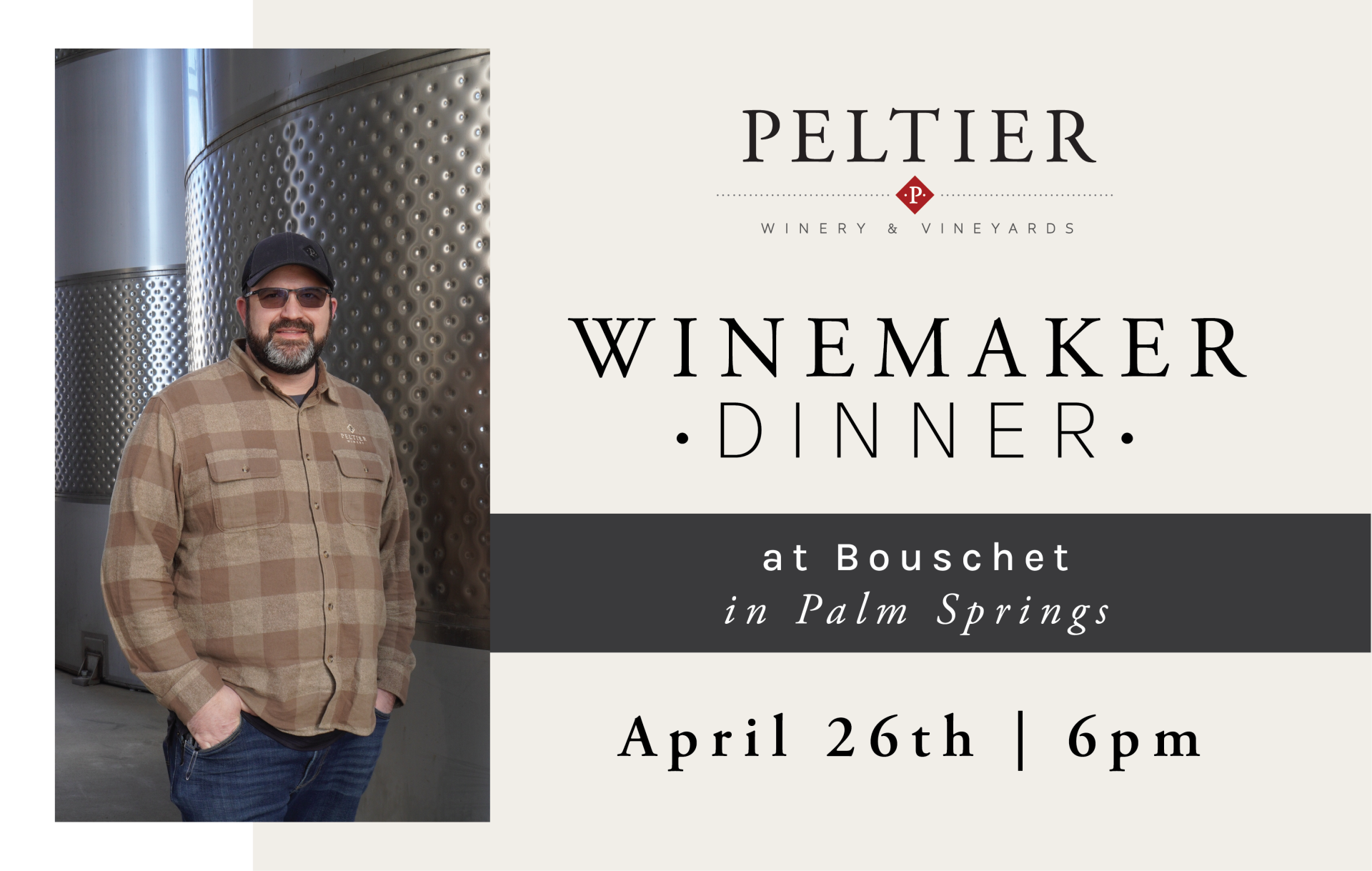 Winemaker Dinner at Bouschet in Palm Springs | April 26th - Peltier ...