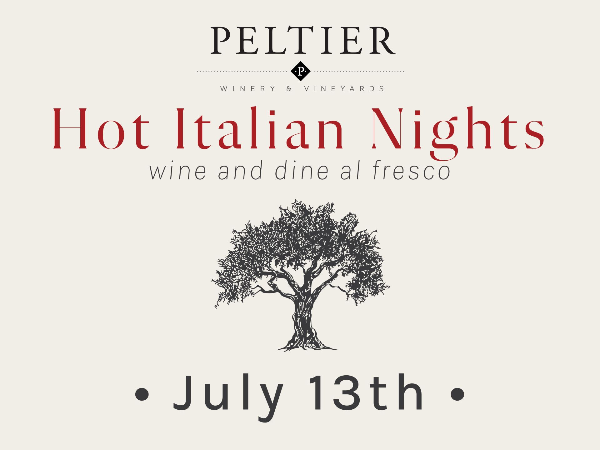 SOLD OUT - Hot Italian Nights | Saturday, July 13th | 6pm - 9pm ...